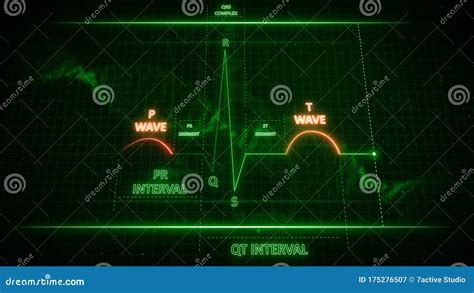 P And T Wave Of Electrocardiogram Wave Or ECG Or EKG Stock Illustration