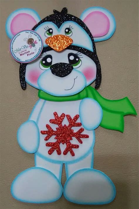 oso navideño Manualidades navideñas Osos de navidad Navidad fomi