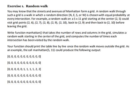 Solved Exercise Random Walk You May Know That The Streets Chegg Com