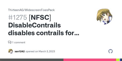 Nfsc Disablecontrails Disables Contrails For Draft Effect Too · Issue 1275 · Thirteenag