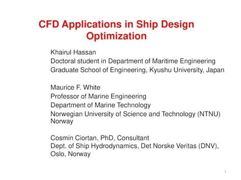 Pdf Cfd Applications In Ship Design Optimizationmdx2plmautomation