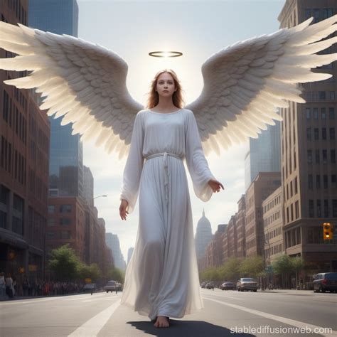 Biblically Accurate Angel Roams An City Prompts Stable Diffusion Online