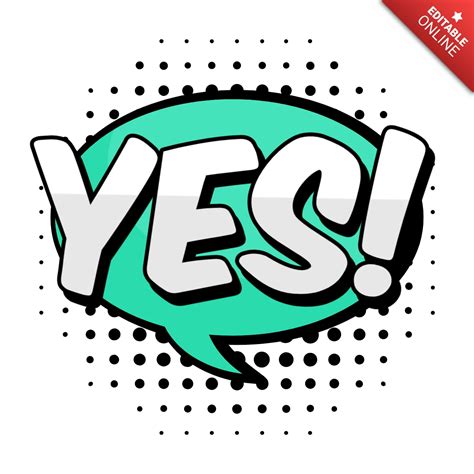Yes Pop Art Comic Style 3d Text Effect Template Free Design Template