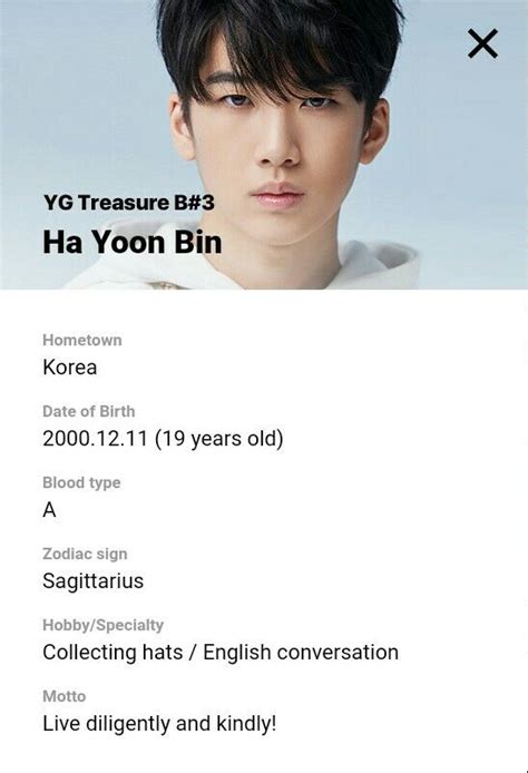 Ha Yoonbin Profile Yg Treasure Box Group B Ygtrainee Ygnbg Treasure Boxes Treasures Yg