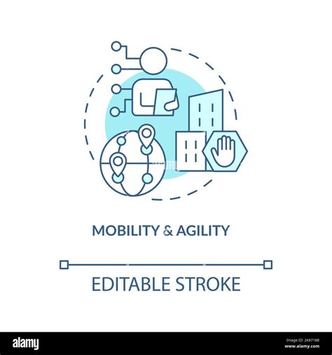 Mobility And Agility In Business Turquoise Concept Icon Stock Vector