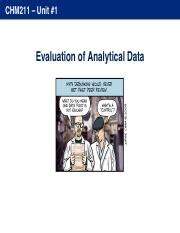 Unit 1 Evaluation Of Analytical Data Part 1 Pdf CHM211 Unit 1 Evaluation Of Analytical Data