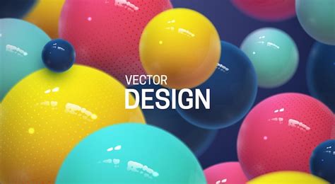 Premium Vector Abstract Background With Dynamic 3d Spheres