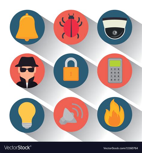 Set Security System Protection Data Royalty Free Vector