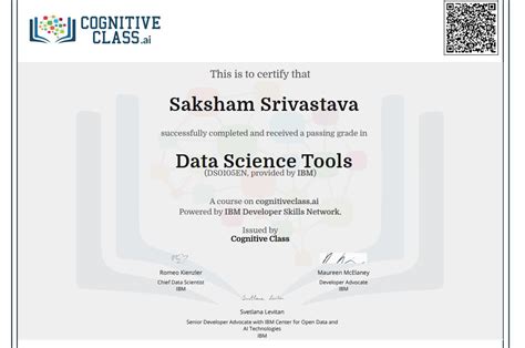 Saksham Srivastava On Linkedin Cognitiveclass Datascience Datasciencetools Learning