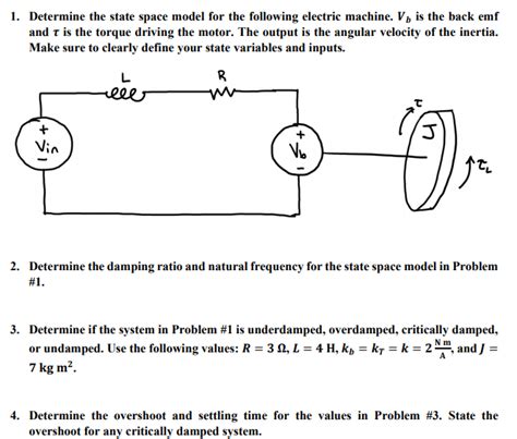 Solved 1 Determine The State Space Model For The Following