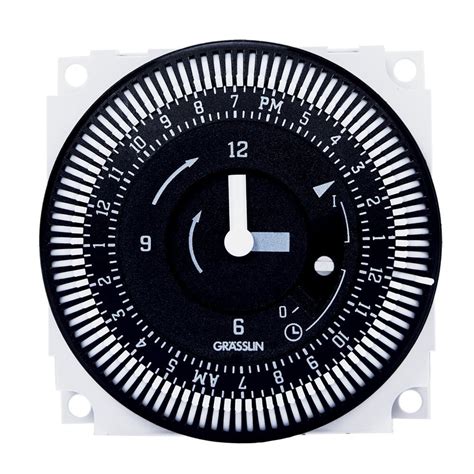 Grasslin Oem Quartz Analogue Time Clock Black Face White Tappet Timer Grasslin Oem Quartz Analogue Time Clock Black Face White Tappet Timer