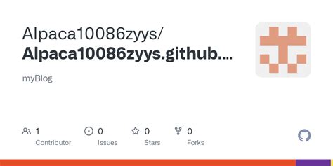 GitHub Alpaca Zyys Alpaca Zyys Github Io MyBlog
