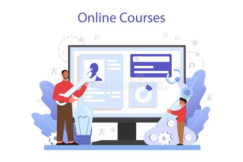 Robotics School Subject Online Service Or Platform Robot Engineering Stock Vector