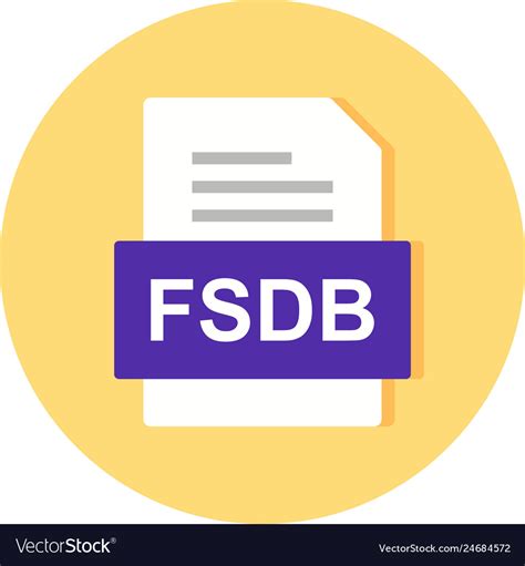 Fsdb File Document Icon Royalty Free Vector Image