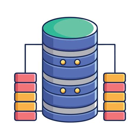 Stylized Database Server With Connected Storage Units In A Cartoonish Graphic 68029781 Vector