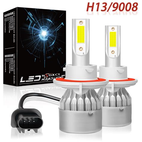 Nsdxct 9008 H13 Led Headlight Bulbs For 2005 2012 Ford Mustang Gt 6000k