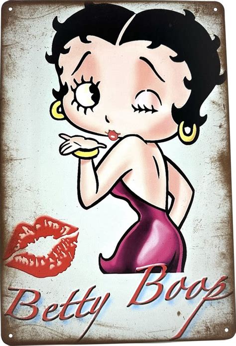 Mancave Inrichting Wanddecoratie Metaalbord Bettyboop Knipoog