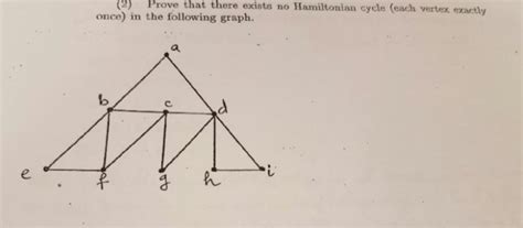 Solved Prove That There Exists No Hamiltonian Cycle Each