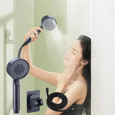 Showerhead Handheld Set Shower Handheld With Hose 5 Spray Settings High Pressure For Gym Shower