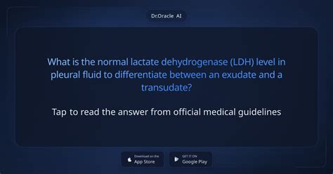 What Is The Normal Lactate Dehydrogenase Ldh Level In Pleural Fluid To Differentiate Between