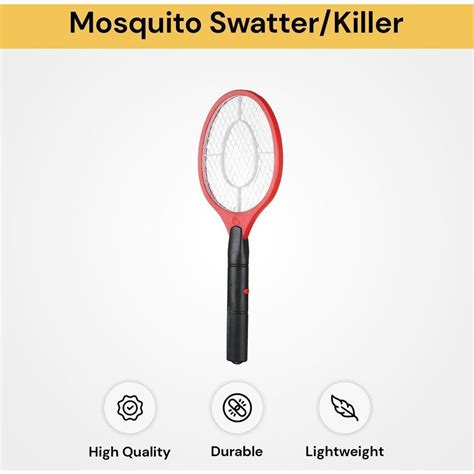 Handheld Bug Zapper Racket Electric Fly Swatter Portable Big W