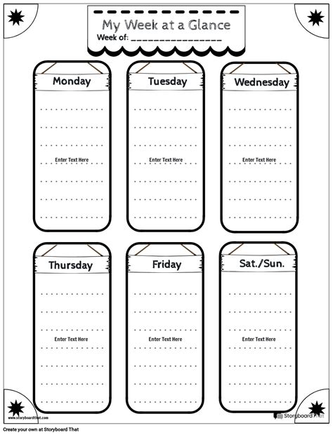 Planificador Semanal Bw 4 Storyboard Por Es Examples