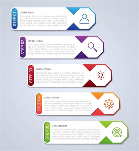 Premium Vector Business Data Visualization Infographic Template With 5 Steps On Gray