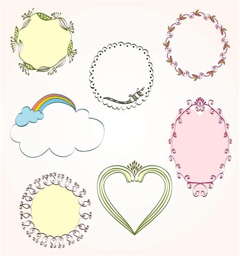 낙서 프레임 프리미엄 벡터