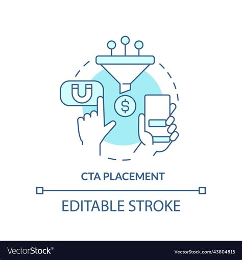 Cta Placement Turquoise Concept Icon Royalty Free Vector