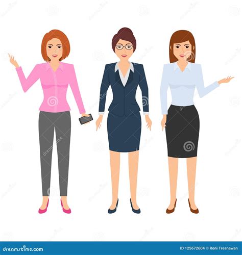 Office Businesswoman Outfit Character Illustration Design Graphic Stock