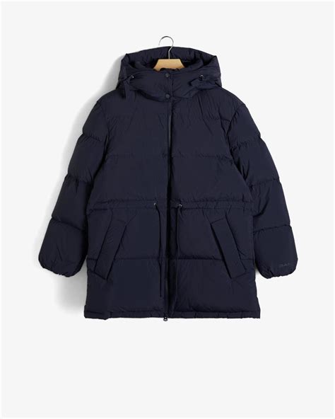 GANT Kadın Lacivert Kapüşonlu Kapitone Mont 4700284 XL 100 POLYESTER