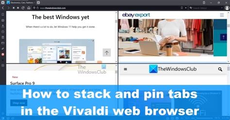 how to pin group and stack tabs in vivaldi browser