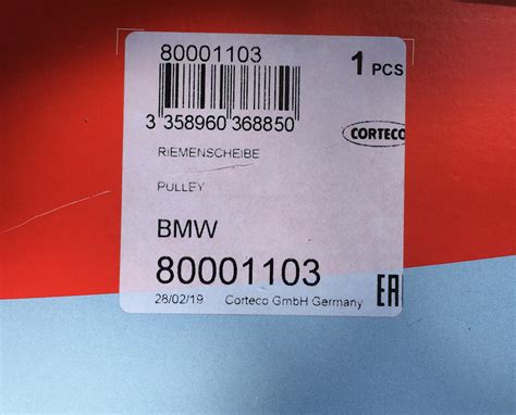 80001103 Ременный шкив, коленчатый вал CORTECO | Запчасти на DRIVE2