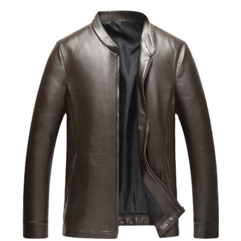 Mens Thin Zipper Pu Leather Jacket Eshoppingspot