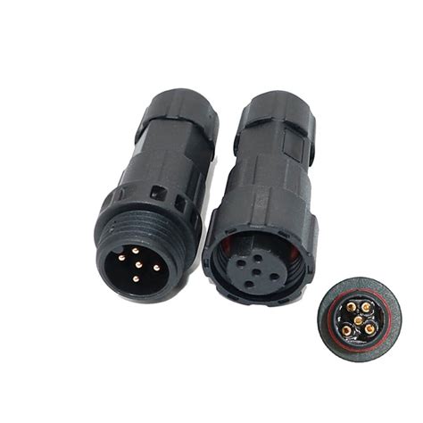 M16 wasserdichter Kabelstecker IP68 5 poliger männlich weiblicher