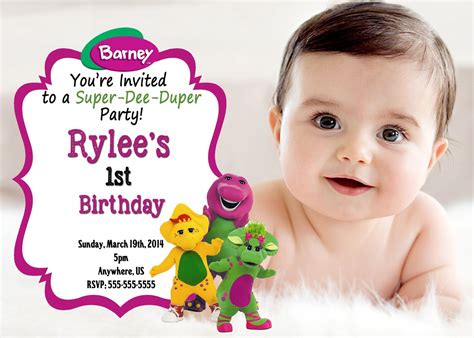 Barney Happy Birthday Card