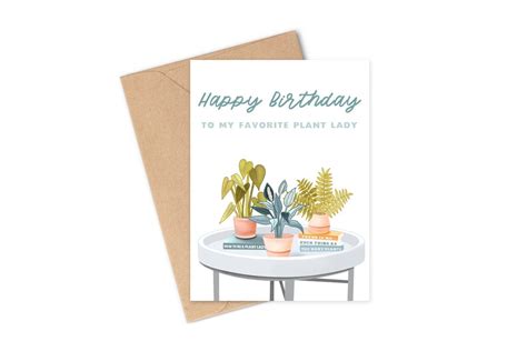 Plant Lady Birthday Card Plant Lover Birthday Card Funny Greeting