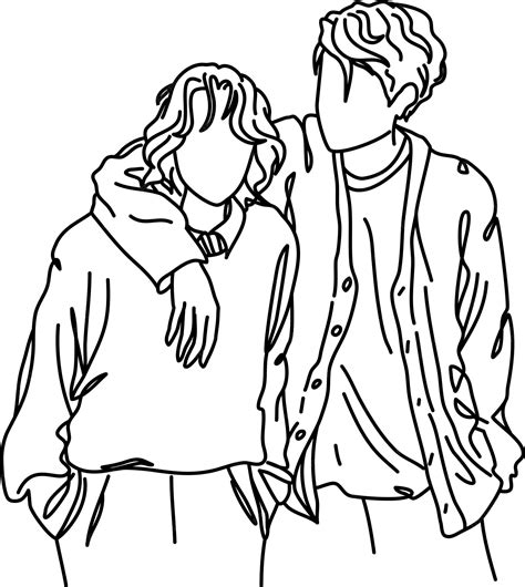 Premium Vector A Monoline Drawing Of A Gay Couple