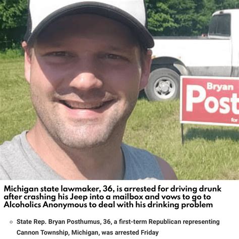 Convicted Drunk Driver Rep Bryan Posthumus Sponsored A Bill To Exempt Farmers From Jury Duty