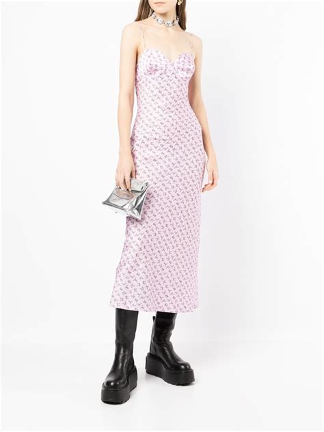 Natasha Zinko Porno Bunny Print Slip Dress Farfetch