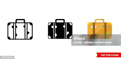 가방 또는 휴가 아이콘 3 종류 격리된 벡터 기호 기호 여행 가방에 대한 스톡 벡터 아트 및 기타 이미지 여행 가방 그런지