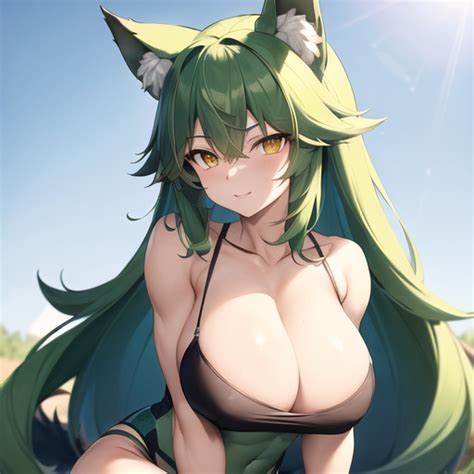 Rule 34 1girls Ai Generated Female Green Hair Muscular Muscular