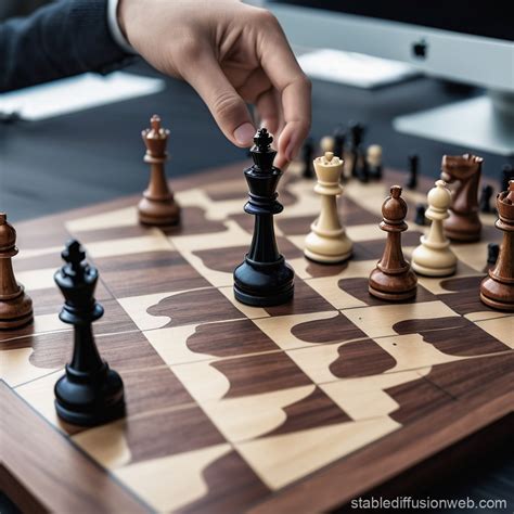 Human Loses To AI In Chess Stable Diffusion Online
