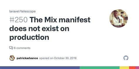 The Mix Manifest Does Not Exist On Production · Issue 250 · Laraveltelescope · Github