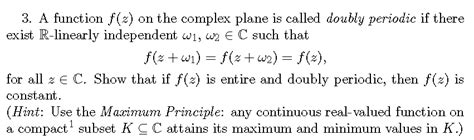 Solved A Function Fz On The Complex Plane Is Called Doubly