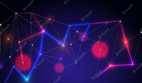 Абстрактный технологический фон с вектором линий сетевого подключения Премиум вектор