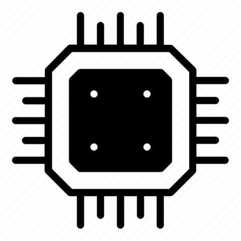 computer chip cpu processor technology icon download on iconfinder