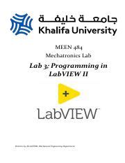 LabVIEW Mechatronics Lab SubVIs And Programming In LabVIEW II Course
