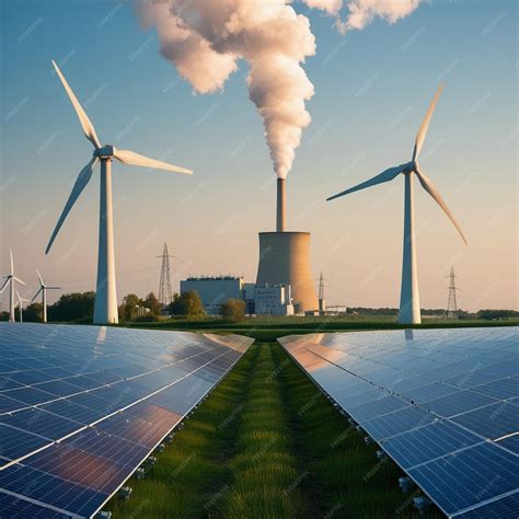 Balancing Energy Solar Wind And Nuclear Power In One Frame Premium Ai