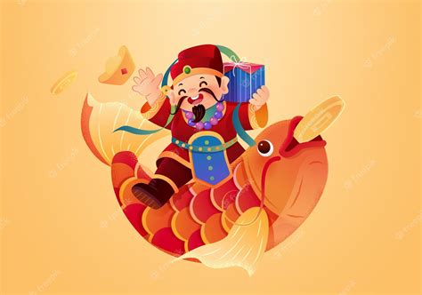 Иллюстрация бога богатства | Премиум векторы